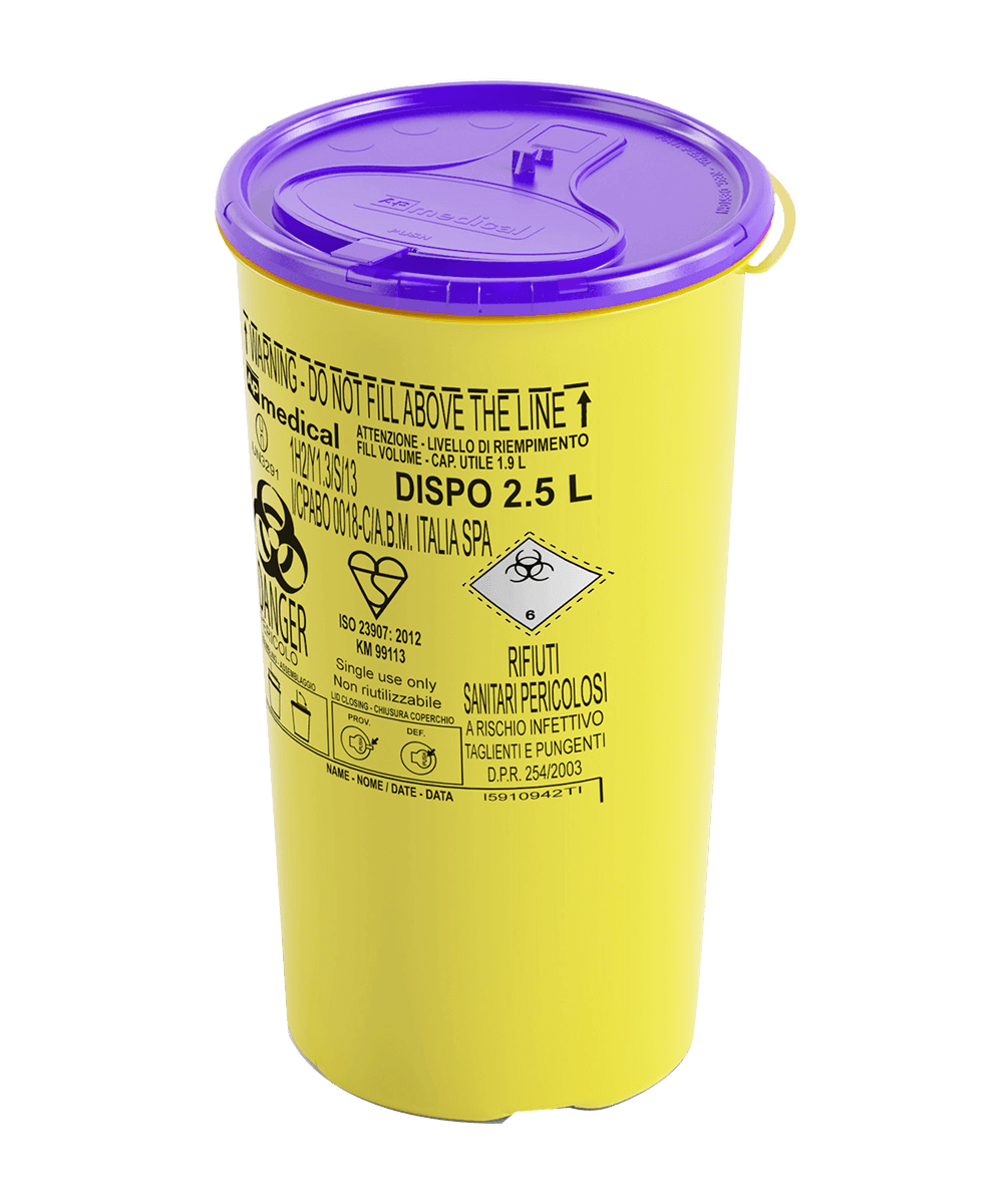 Disposable Cytotoxic Sharps Container | 2.5L | Sharpsmart